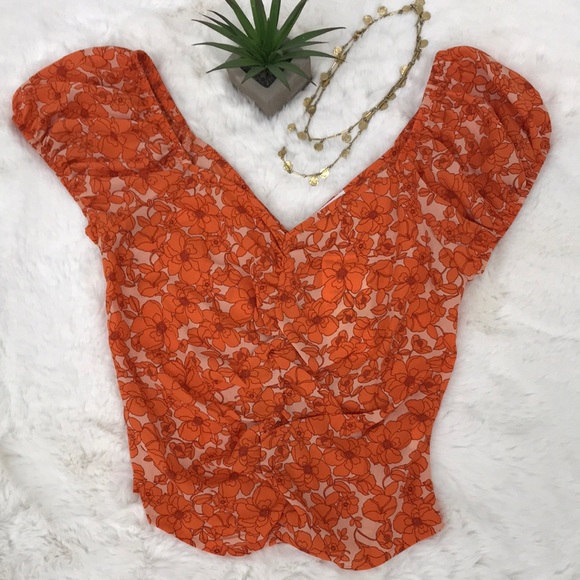 Sienna Sky | Tops | Nwt Sienna Sky Boho Floral Puff Sleeve Gathered Front Back Zipper Blouse Top ...